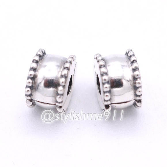 Pandora | Jewelry | Two Authentic Pandora Retired Beveled Silver Clips ...